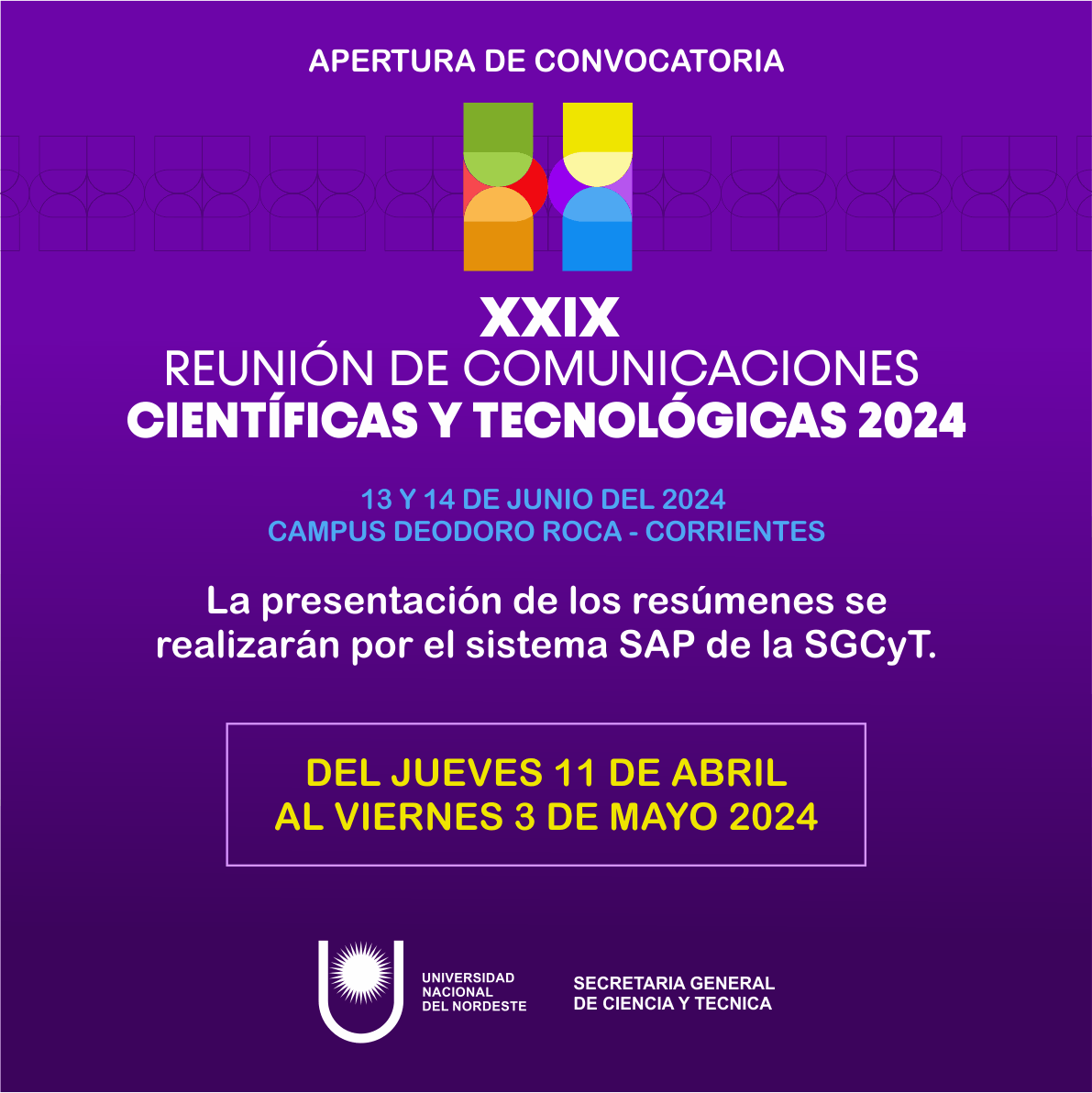 XXIX Reunión de Comunicaciones Científicas y Tecnológicas de la UNNE - UNNE